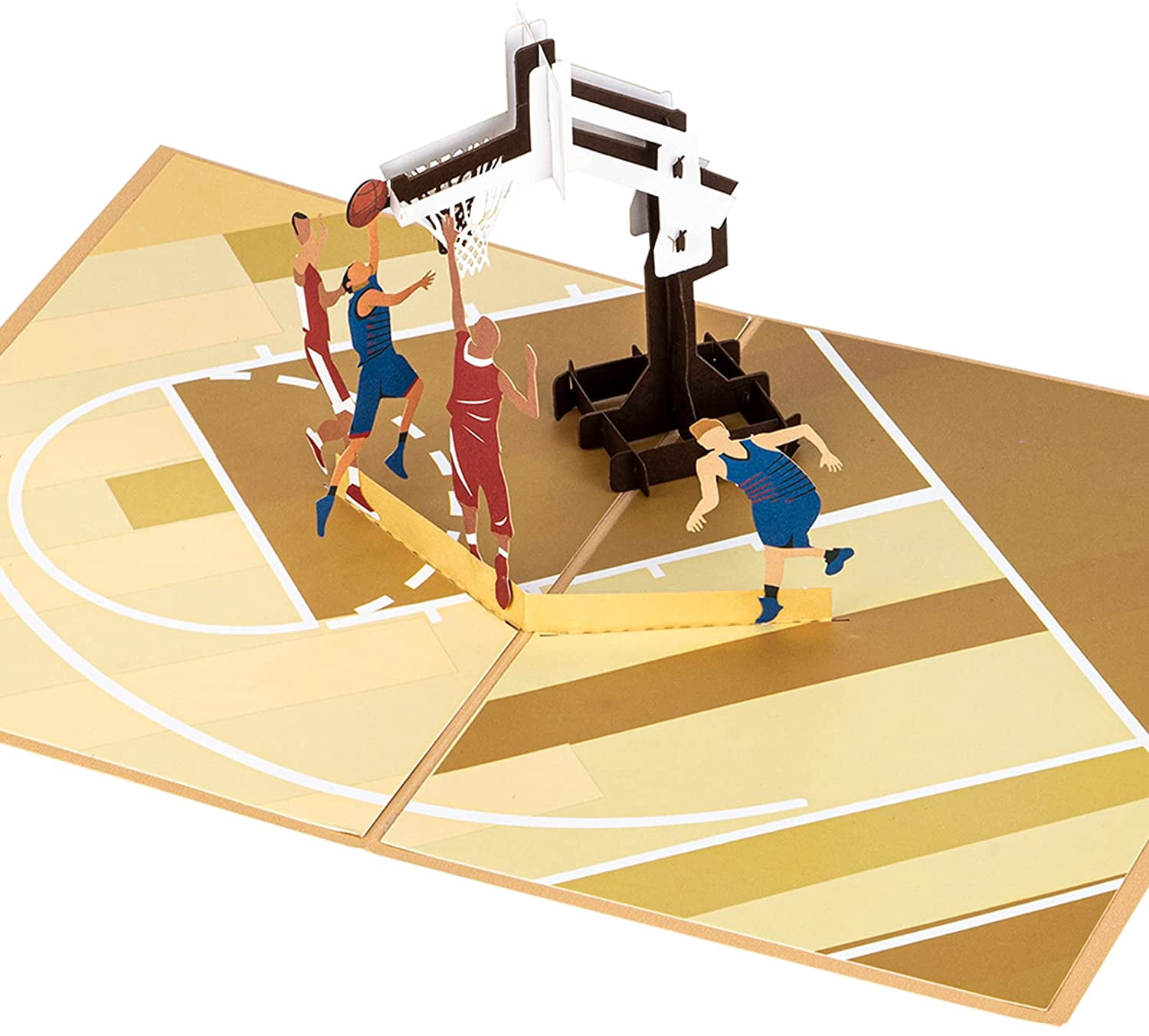 Basketball Pop Up Card, Blank Handmade 3D Sports Greeting with Envelope ...