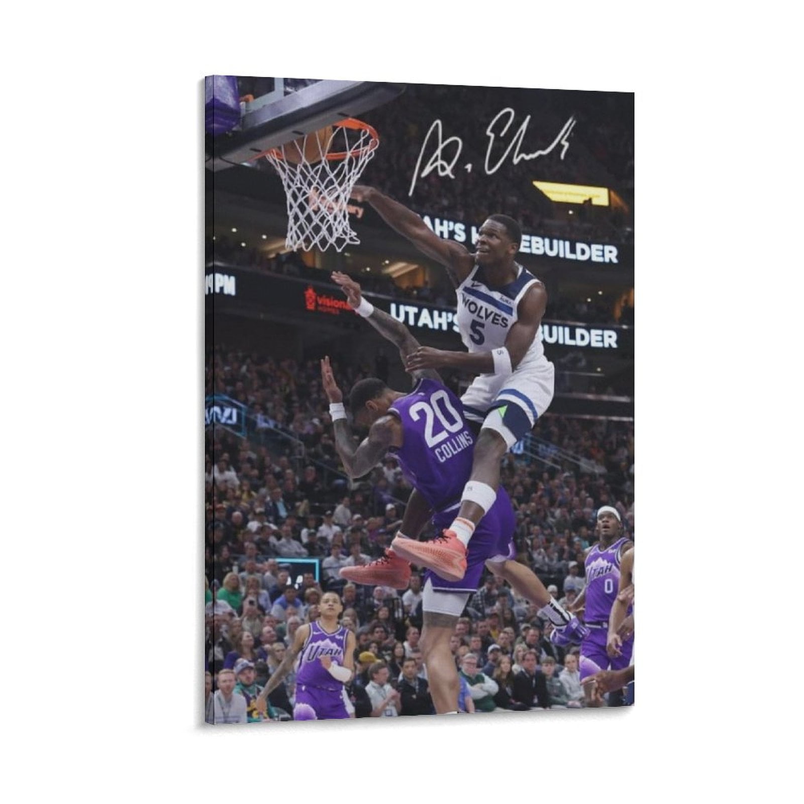 Basketball Poster Anthony Edwards Canvas Poster Painting On Canvas Wall Art Poster Scroll ...