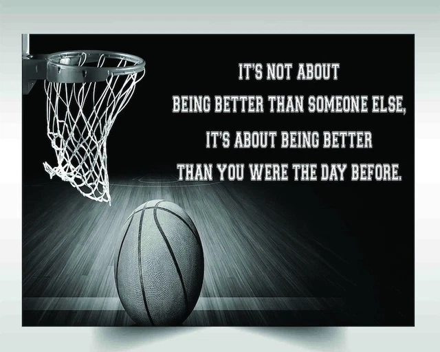 Basketball Poster It'S Not About Being Better Than Someone Else It'S ...