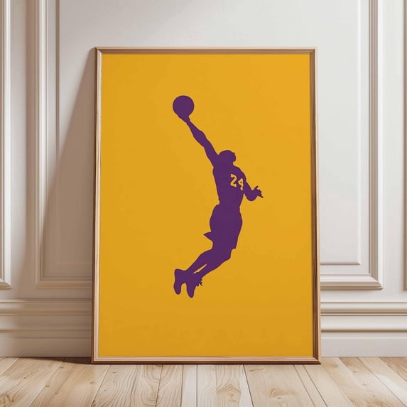 Basketball Poster Slam Dunk Wall Art Print Modern Sports Silhouette ...