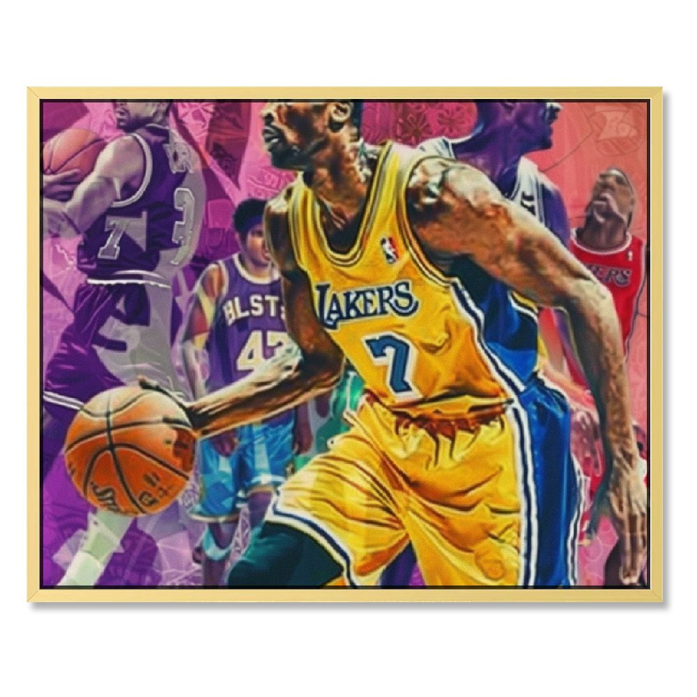 Basketball Posters Legend Player Bryan Mamba Creative Design Canvas Art ...