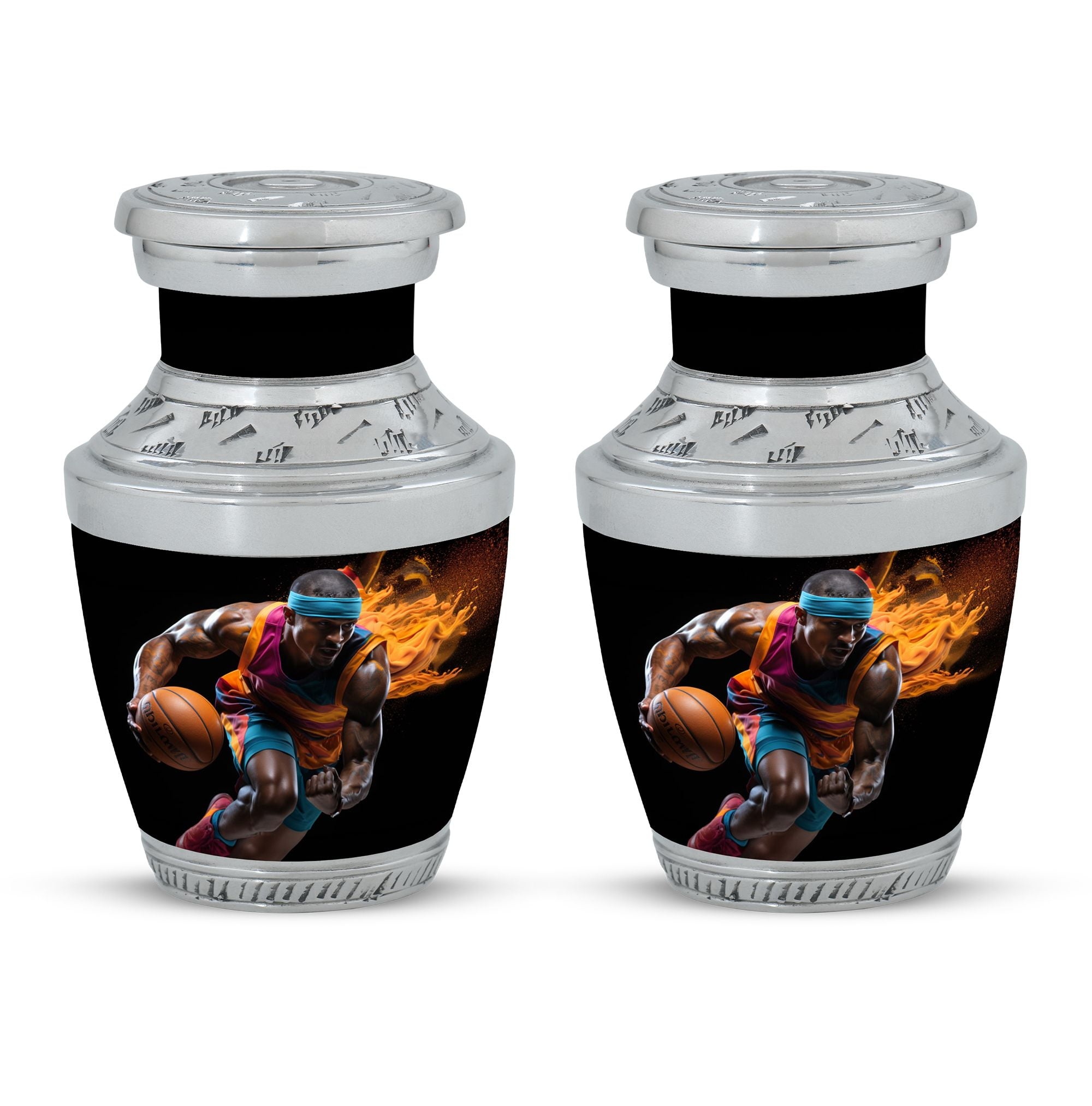 Basketball Power Drive Artwork Sacred Sphere Compact Urn for Ashes - Orb of Memories - Spherical ...