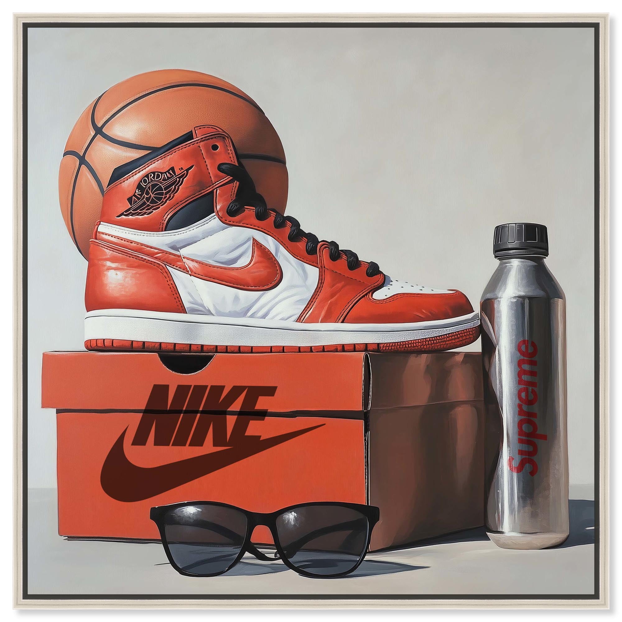 Basketball Practice Canvas Sneaker Wall Art by Art Remedy, Silver Frame ...