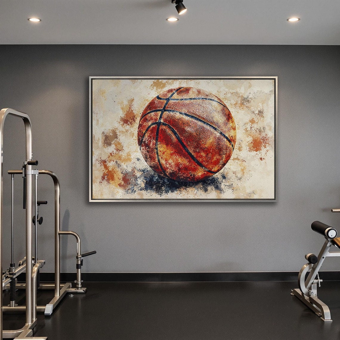 Basketball Print Modern Sports Wall Art, Man Cave Decor Poster Decor ...
