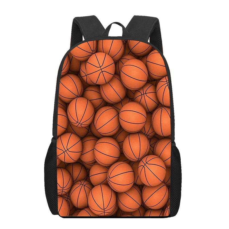 Basketball Print School Bags For Girls Boys Print Kids Backpacks Women ...