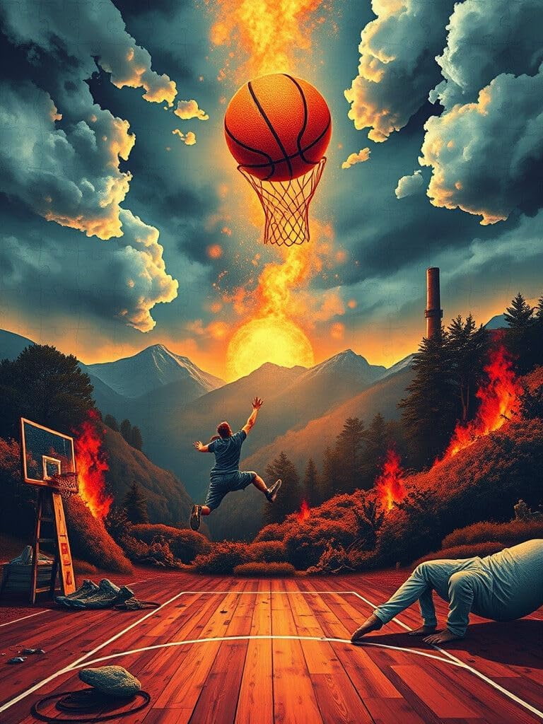 Basketball Puzzle1000 Piece Jigsaw Puzzle for Adults-Landscape ...