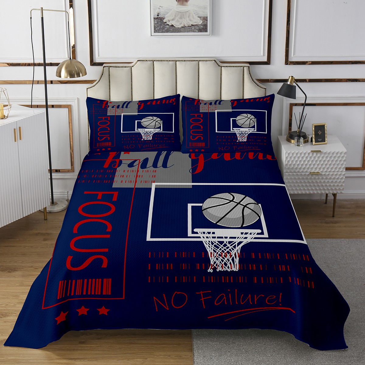 Basketball Quilt Set King Size Sports Theme Bedding Sets,Basketball ...