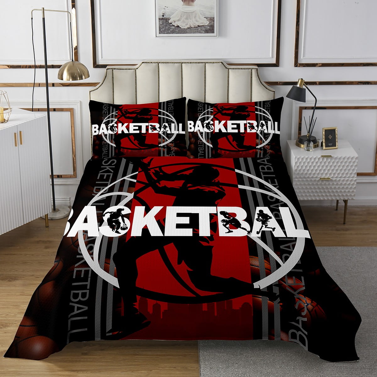 Basketball Quilt Set Twin Size Basketball Bedding Set,Sports Themed ...