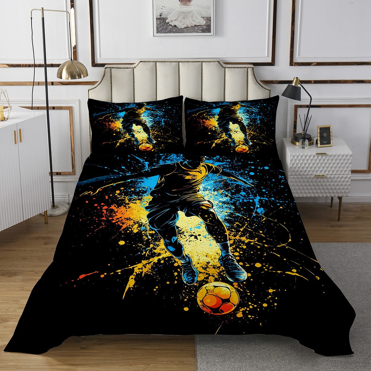 Basketball Quilt Set Twin Size For Boys Teens 3D Ball Game Coverlet Set ...