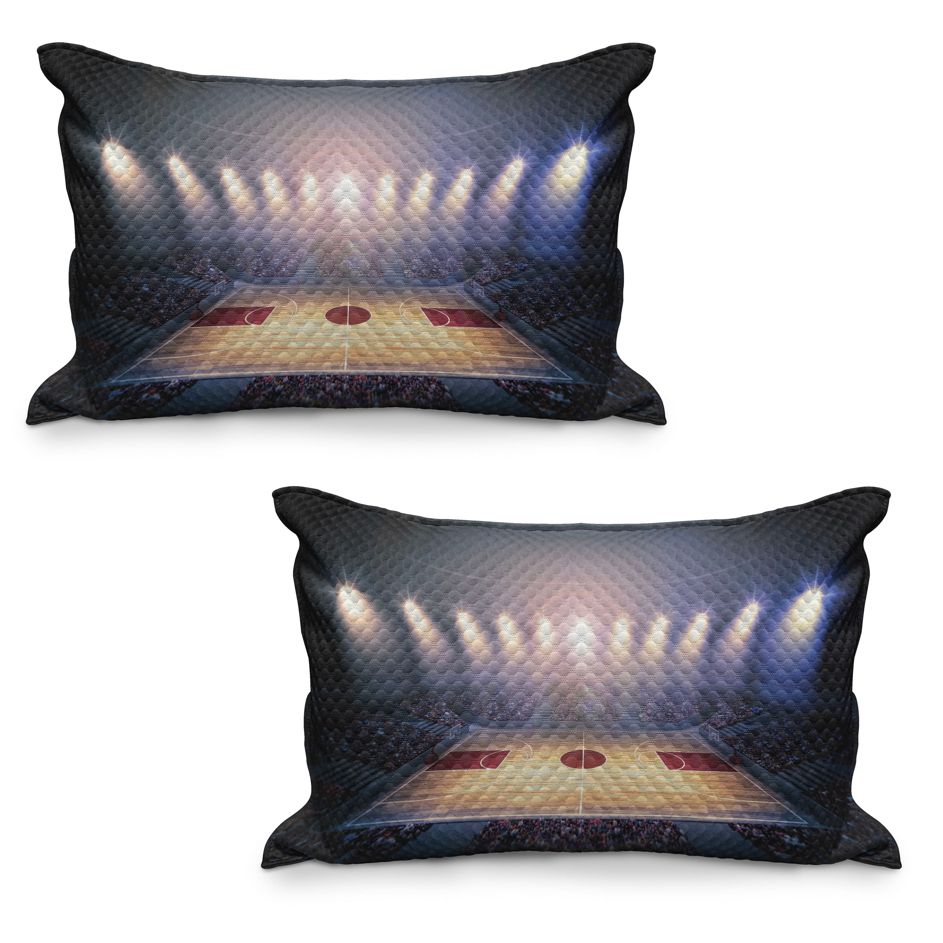 Basketball Quilted Pillowcover Set of 2, Crowded Basketball Arena Just ...
