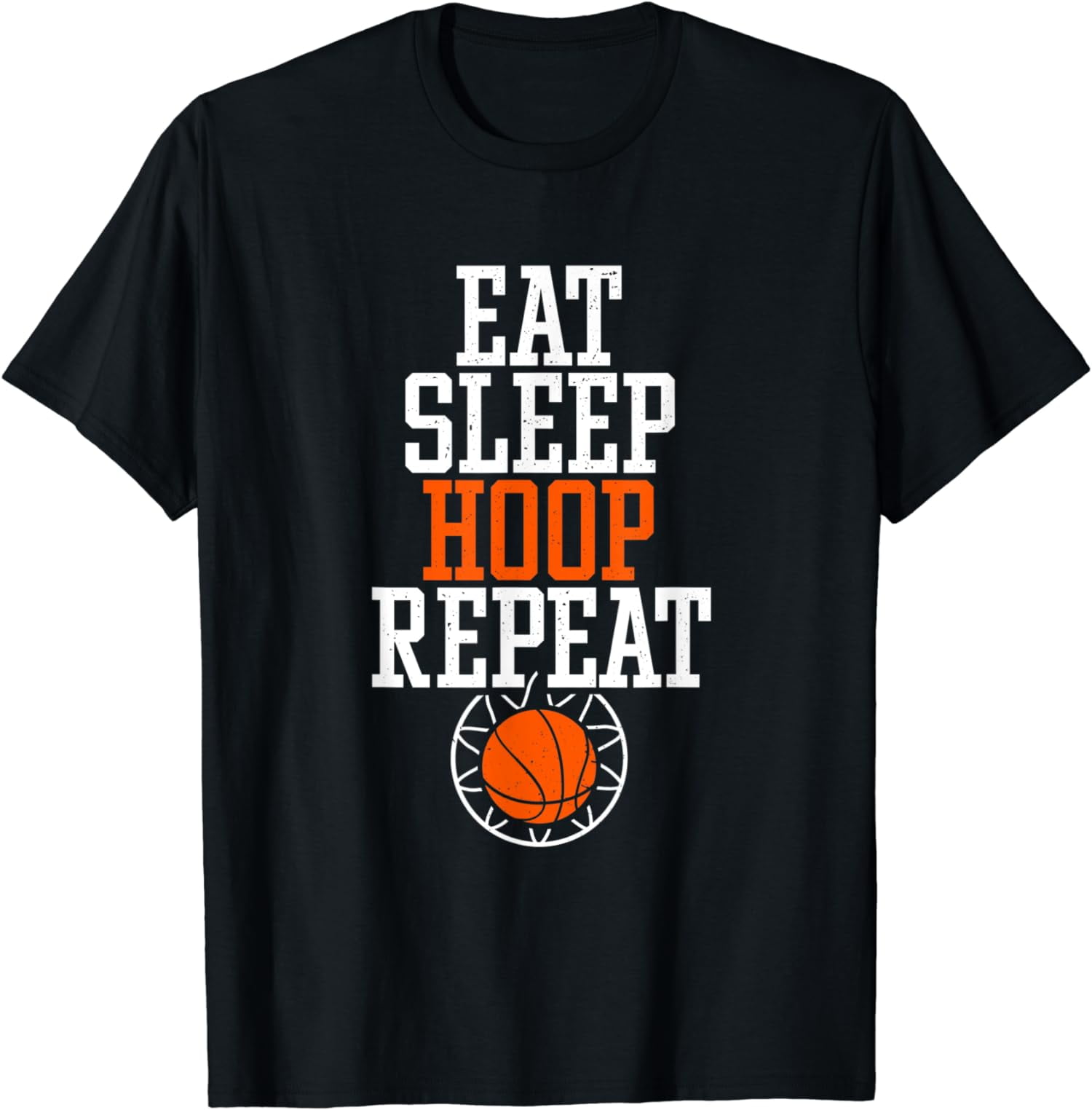 Basketball Quote Shirt - Eat Sleep Hoop Repeat T-Shirt - Walmart.com