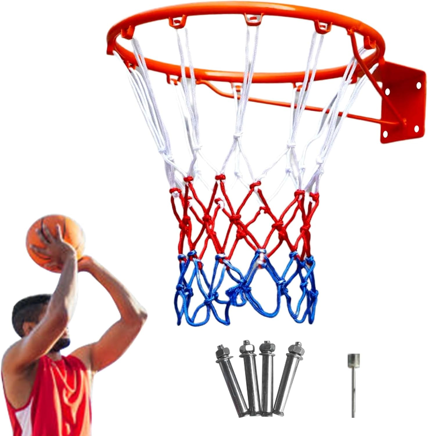 Basketball Rim,Thickened Steel Plate Basketball Hoop with Net, Wall ...