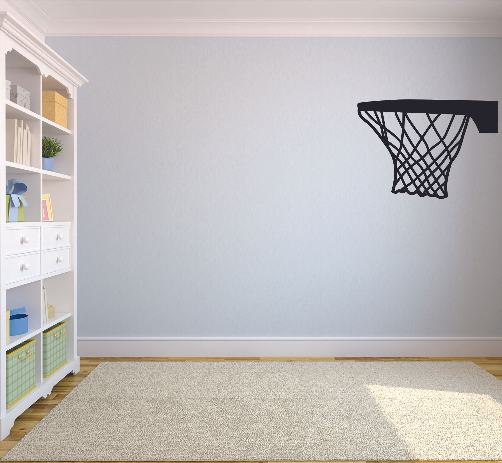 Basketball Ring Silhouette Sports Athlete Wall Sticker for Girls/Boys ...