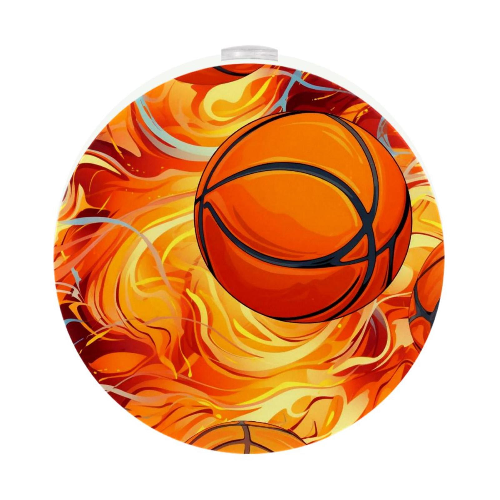 Basketball Round LED Night Light-2PCS Set for Bedroom, Bathroom ...