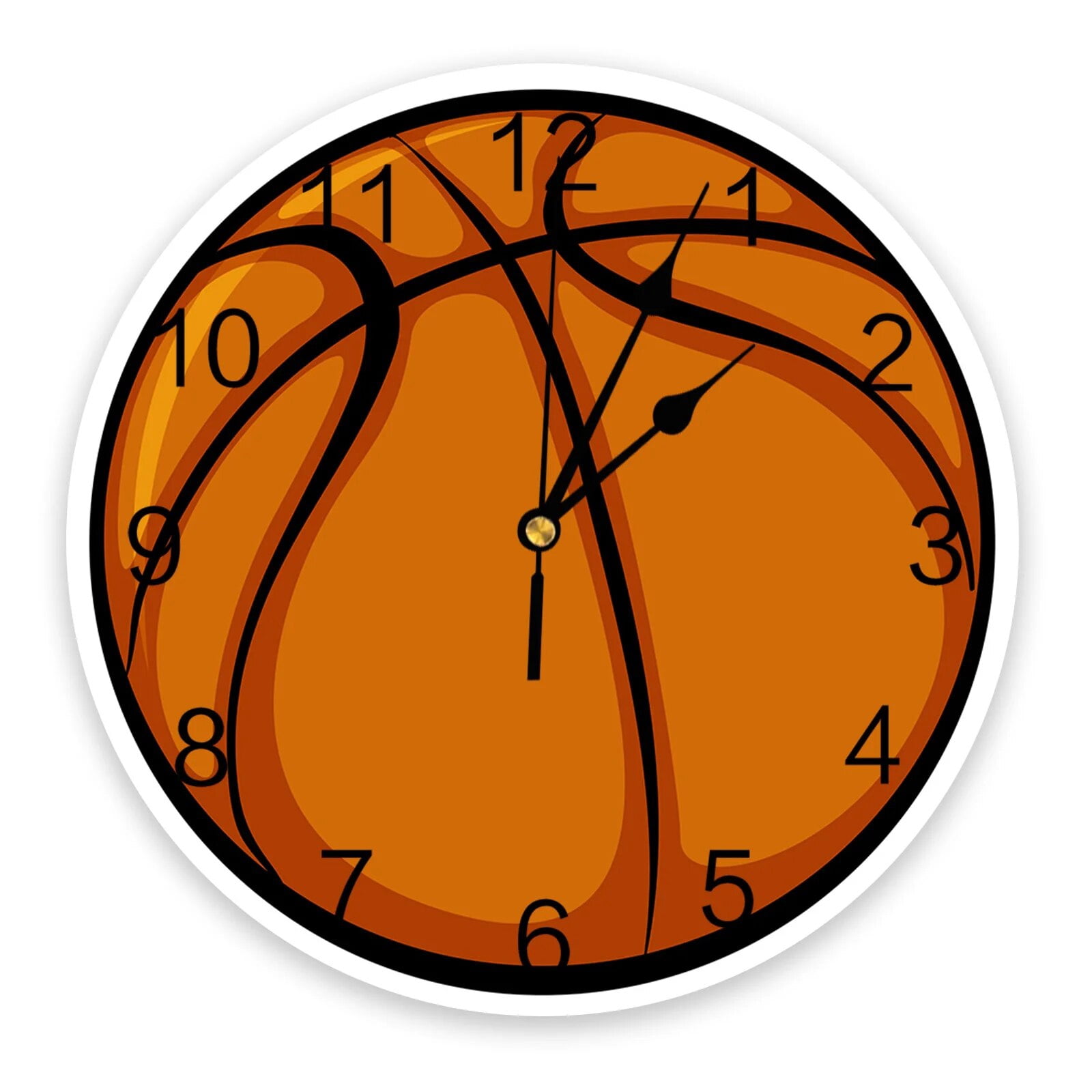 Basketball Round Wall Clock Modern Design Kitchen Hanging Watch Home ...
