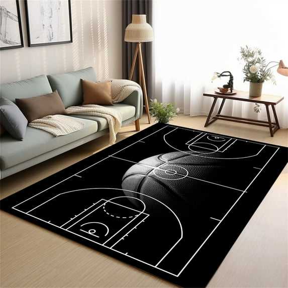 Basketball Rug for Bedroom Size 5'x7',Non-Slip Basketball Court Rug ...