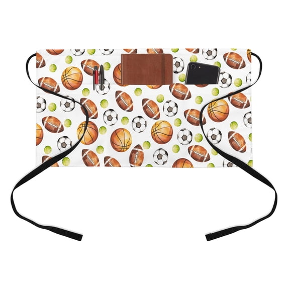 Basketball Rugby Kitchen Restaurant Half Waist Apron, Soccer Tennis ...