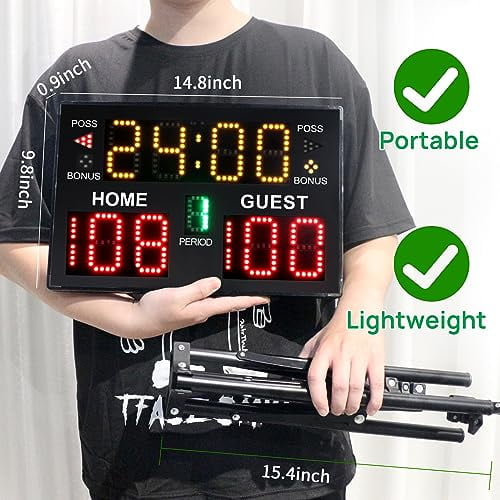 Basketball Scoreboard with Timer Clock, Digital Scoreboard with Remote ...