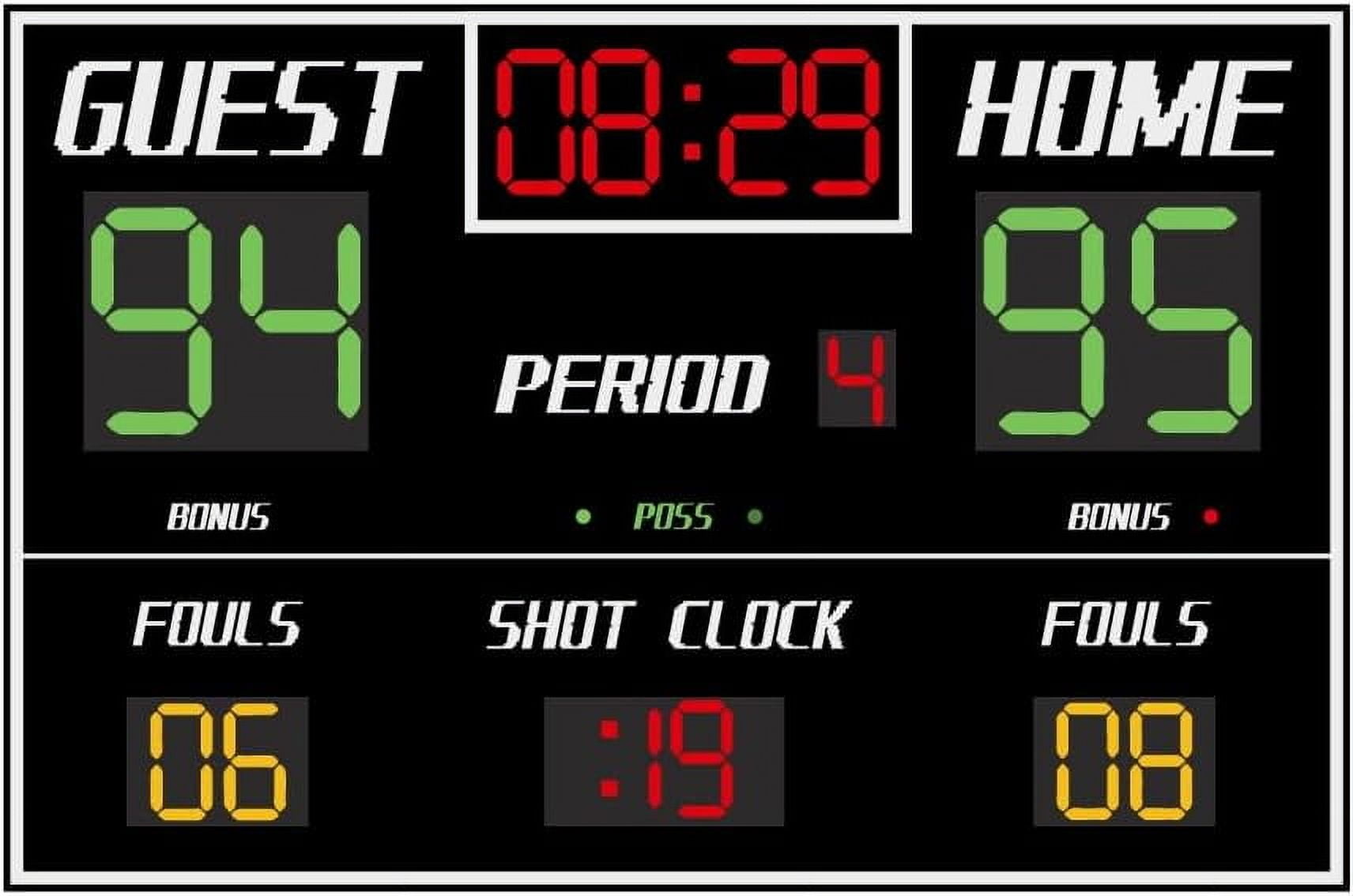 Basketball Scoreboard Wall Stickers Self Adhesive Wall Decals Wall Art ...