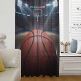 Basketball Semi Sheer Curtains Drapes for Living Room, Bedroom, French ...