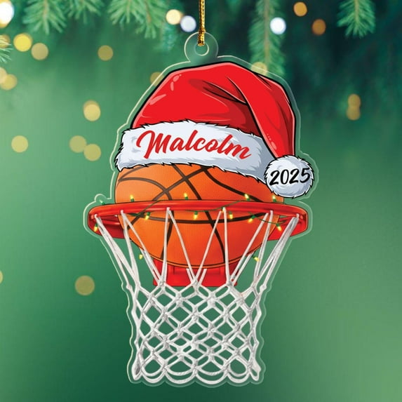 Basketball Shaped Christmas Ornament 2025, Personalized Basketball ...