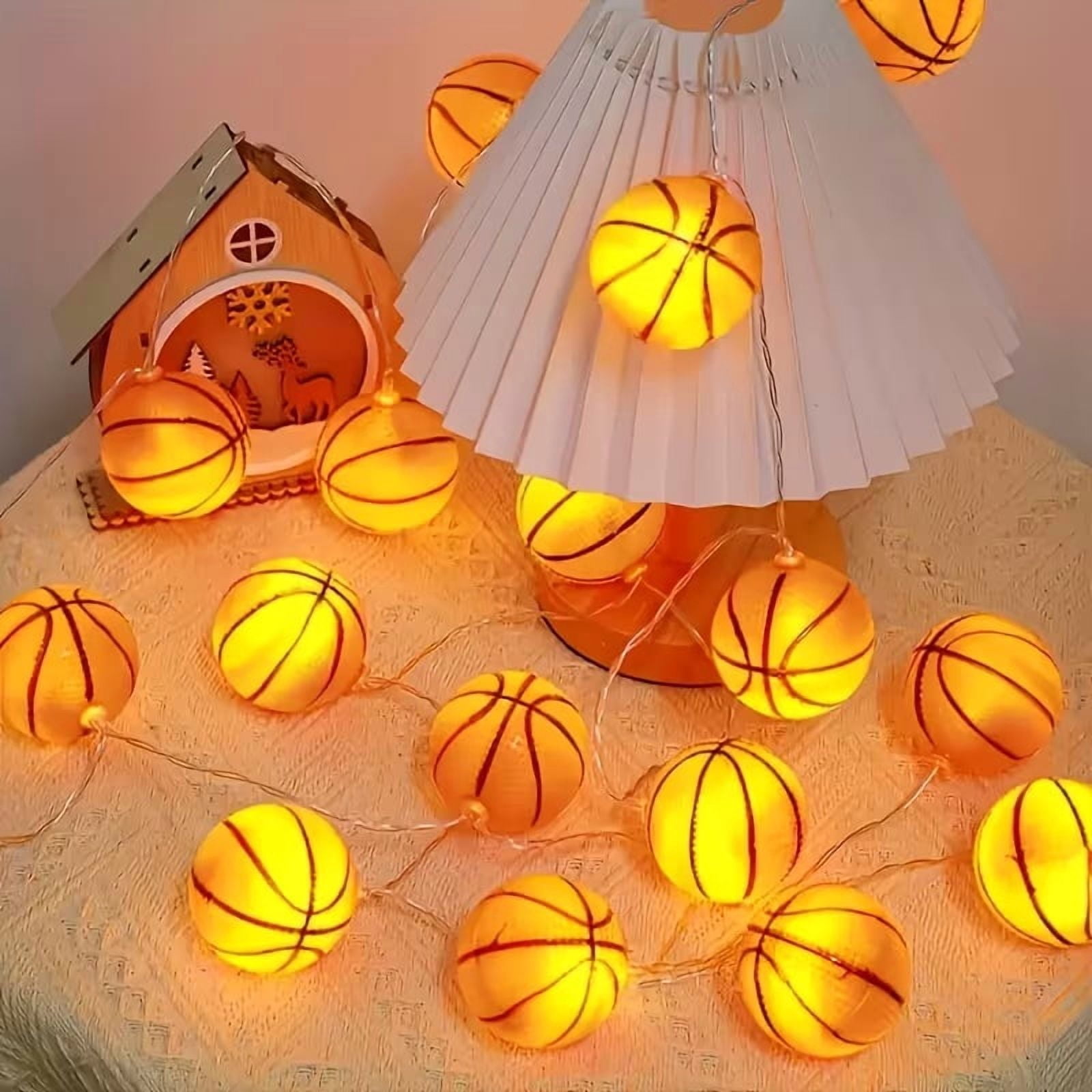 Basketball-Shaped LED String Lights - Battery Powered Warm Glow ...