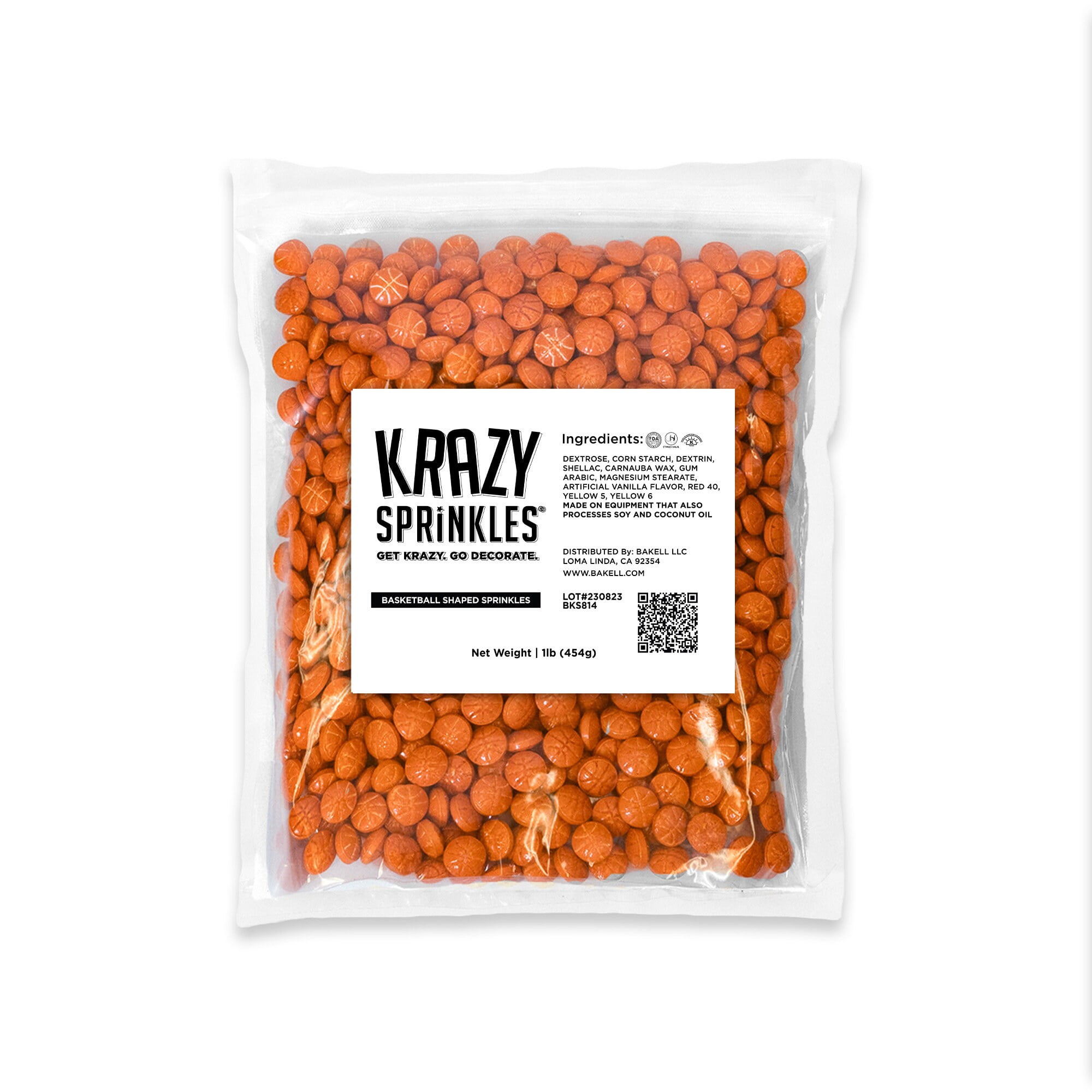 Basketball Shaped Sprinkles (1lb, 1x Bag) Candy Decor for Cakes, Ice ...