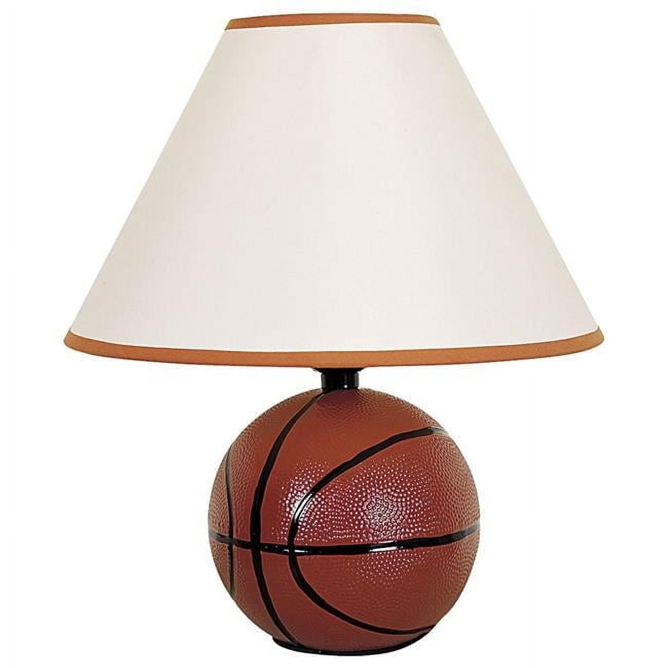 Basketball Shaped Table Lamp with White Shade, Orange & White - Walmart.com