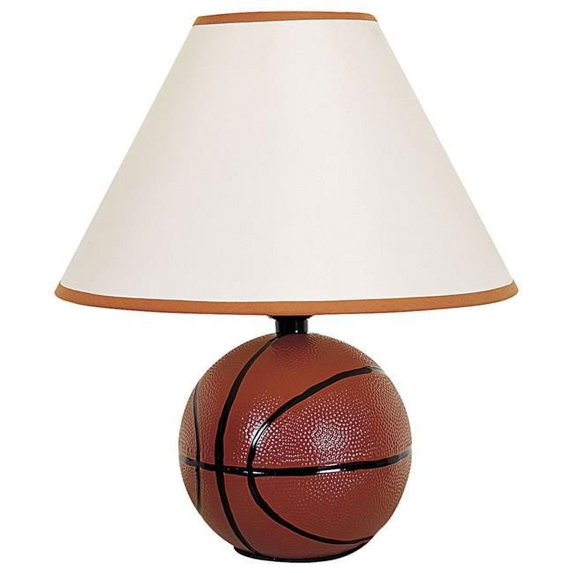 Basketball Shaped Table Lamp with White Shade, Orange & White - Walmart.com