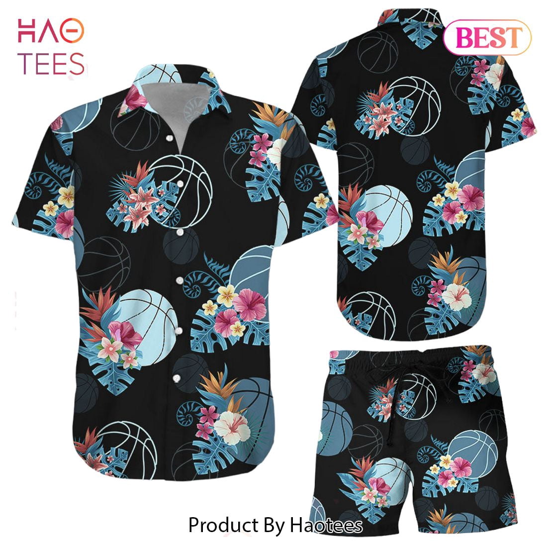 Basketball Shirt Basketball Tropical Pattern Hawaiian Shirt Basketball ...