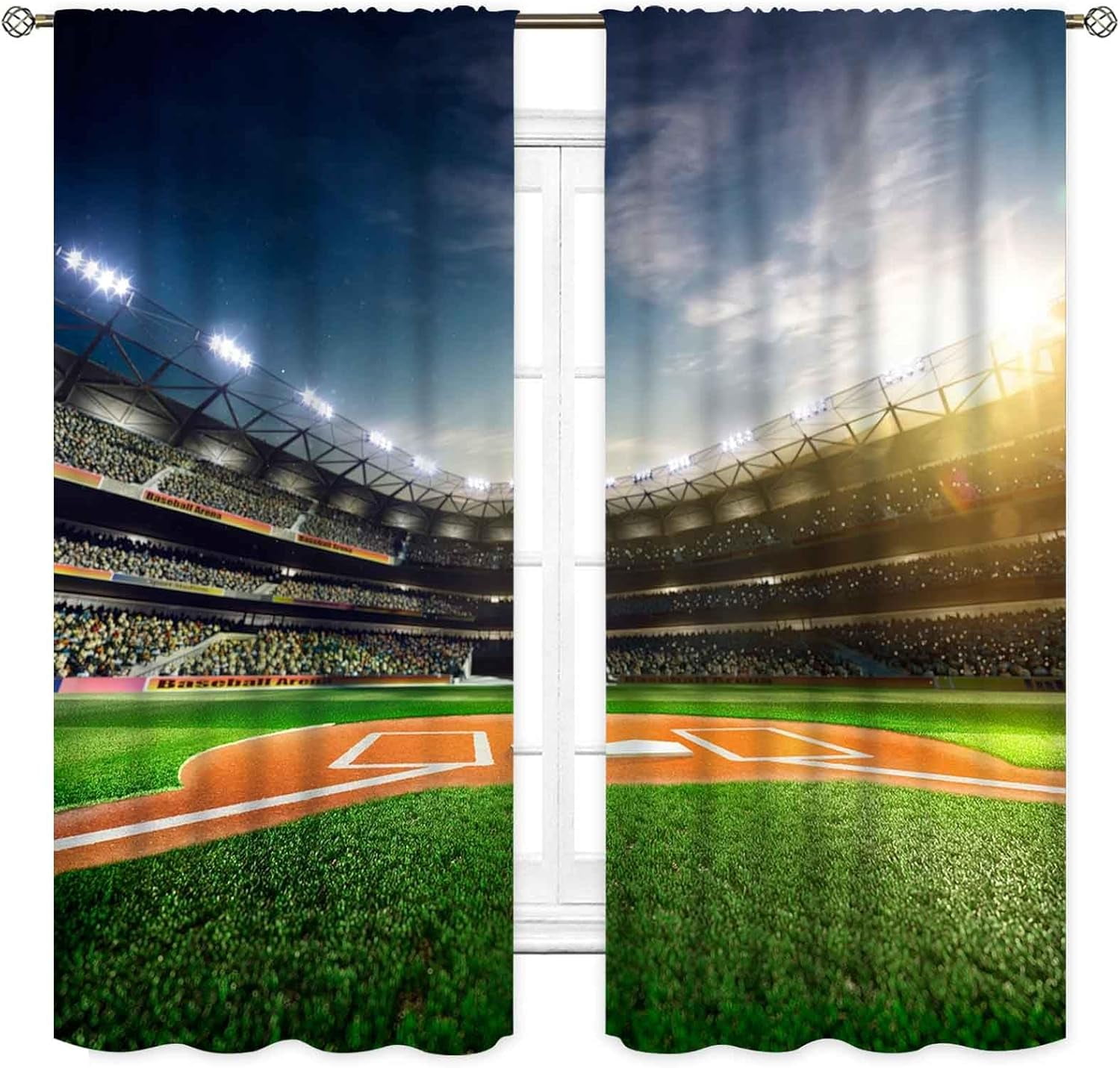 Basketball Shoes Curtains for Boys Bedroom, Kids Sports Red Gray Black ...