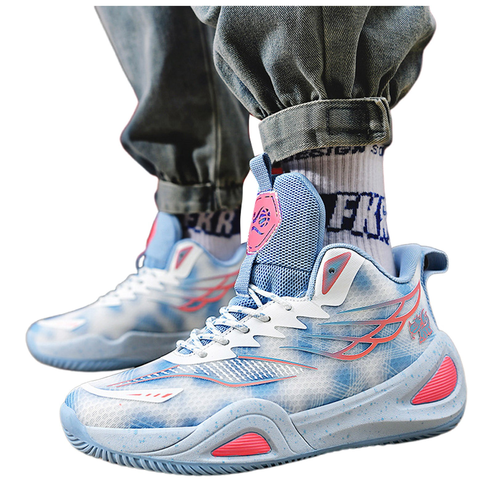 Basketball Shoes for Women Men High Top Volleyball Running Sneakers ...