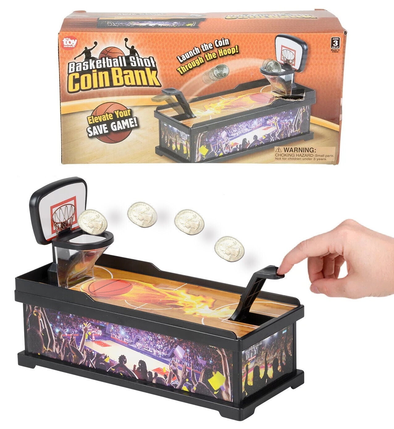 Basketball Shot Coin Bank ( 8.5") Plastic. Score and Save Coin Bank for ...