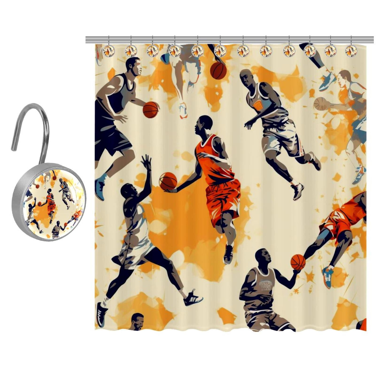 Basketball Shower Curtain for Bathroom - Walmart.com