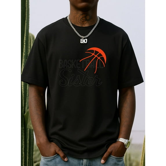 Basketball Sister Tee mens Exercise 180G 100% Cotton black Running gym ...