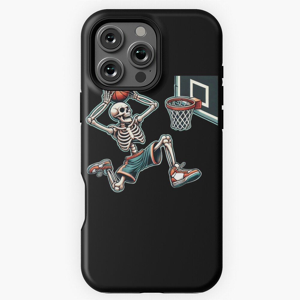 Basketball Skeleton Halloween Funny Scary Basketball Phone Case for ...