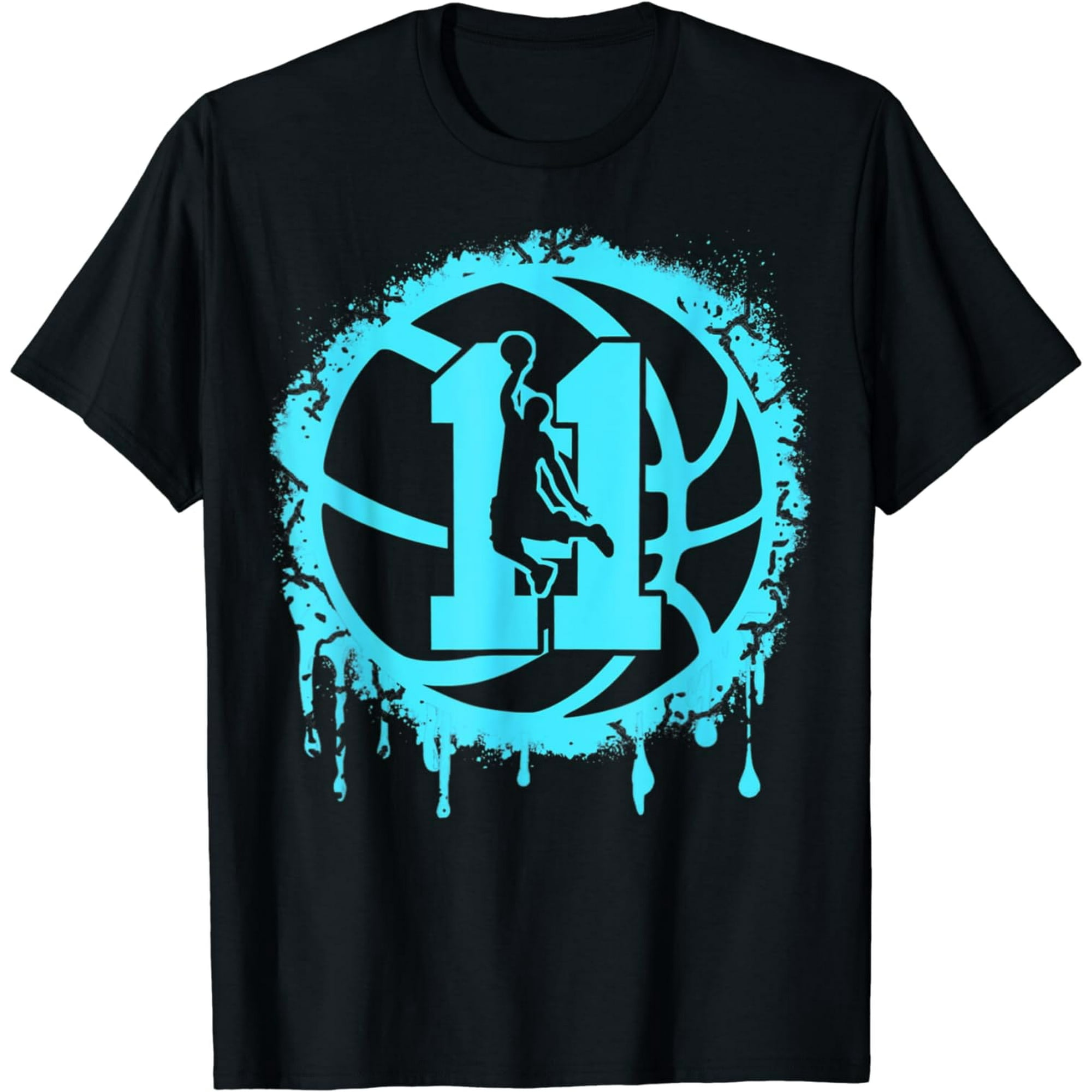 Basketball Slam Dunk 11th 11 Year Old Birthday Party Theme T-Shirt ...