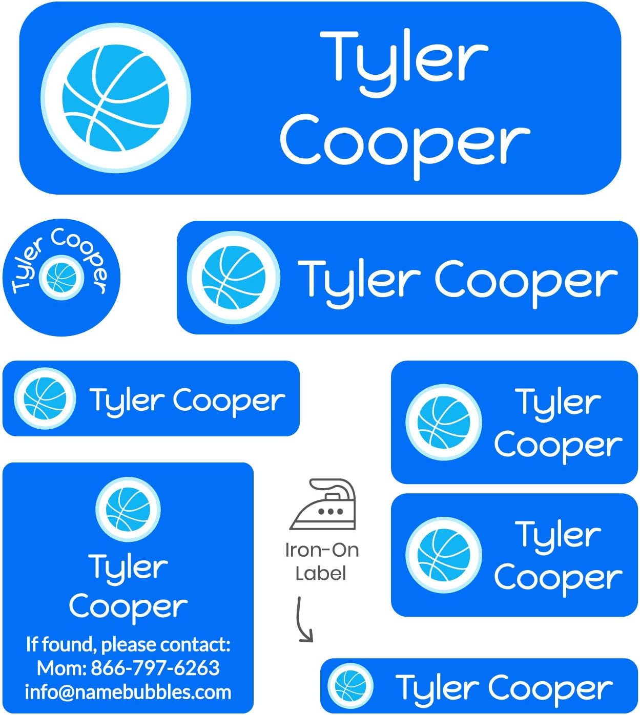 Basketball Sleepaway Labels Pack (167 Pack) Durable Printed Labels For ...