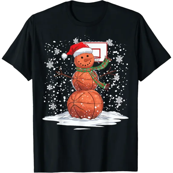Basketball Snowman T-Shirt - Walmart.com