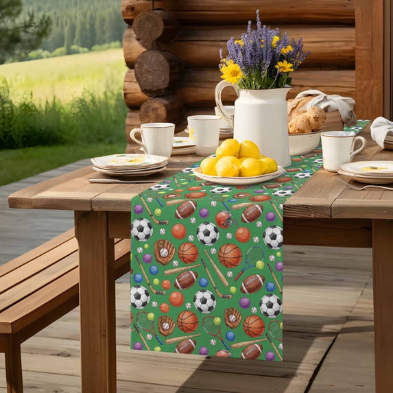 Basketball Soccer Baseball Football Table Runner 13x90in Non-Slip ...