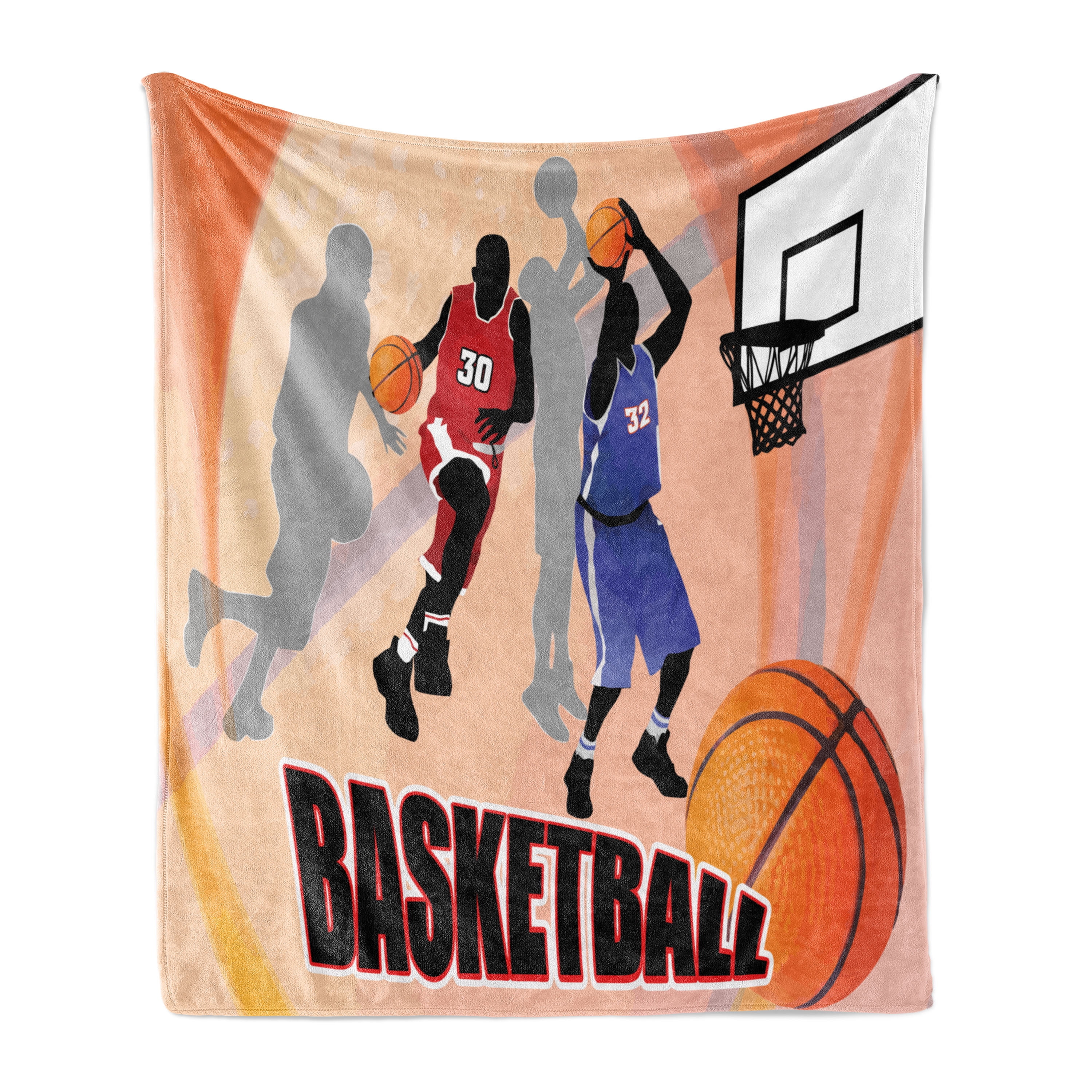 Basketball Soft Flannel Fleece Blanket, Basketball Action Players on ...