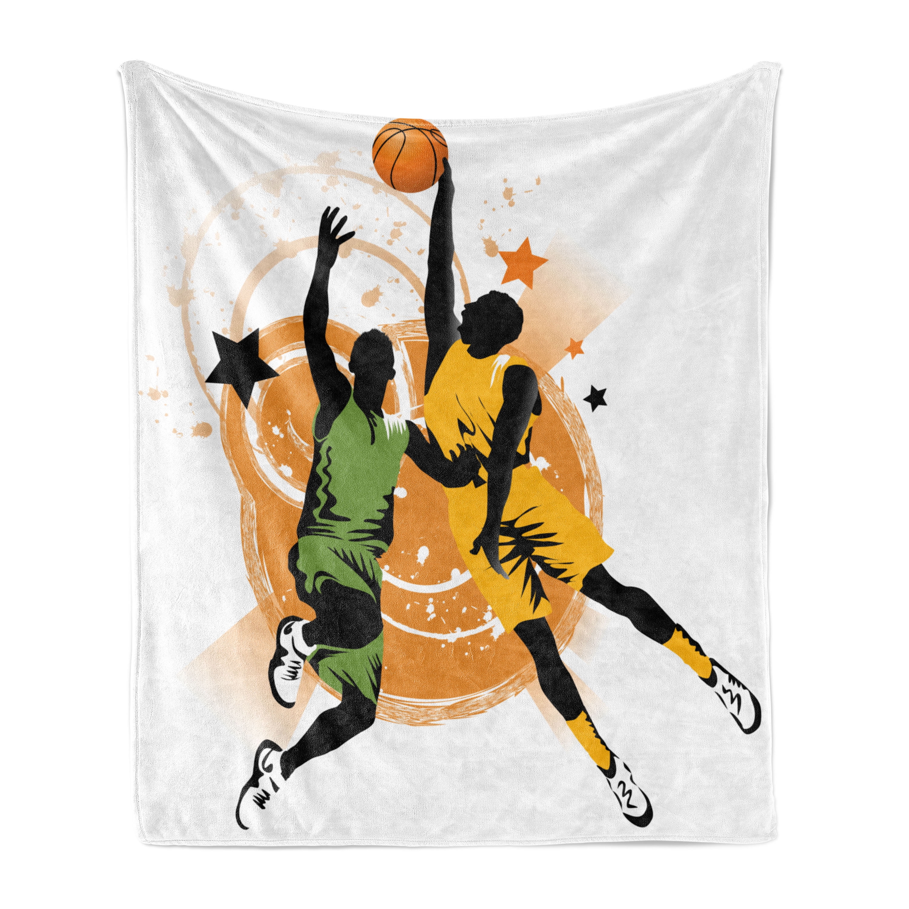 Basketball Soft Flannel Fleece Blanket, Image of 2 Basketball Players ...