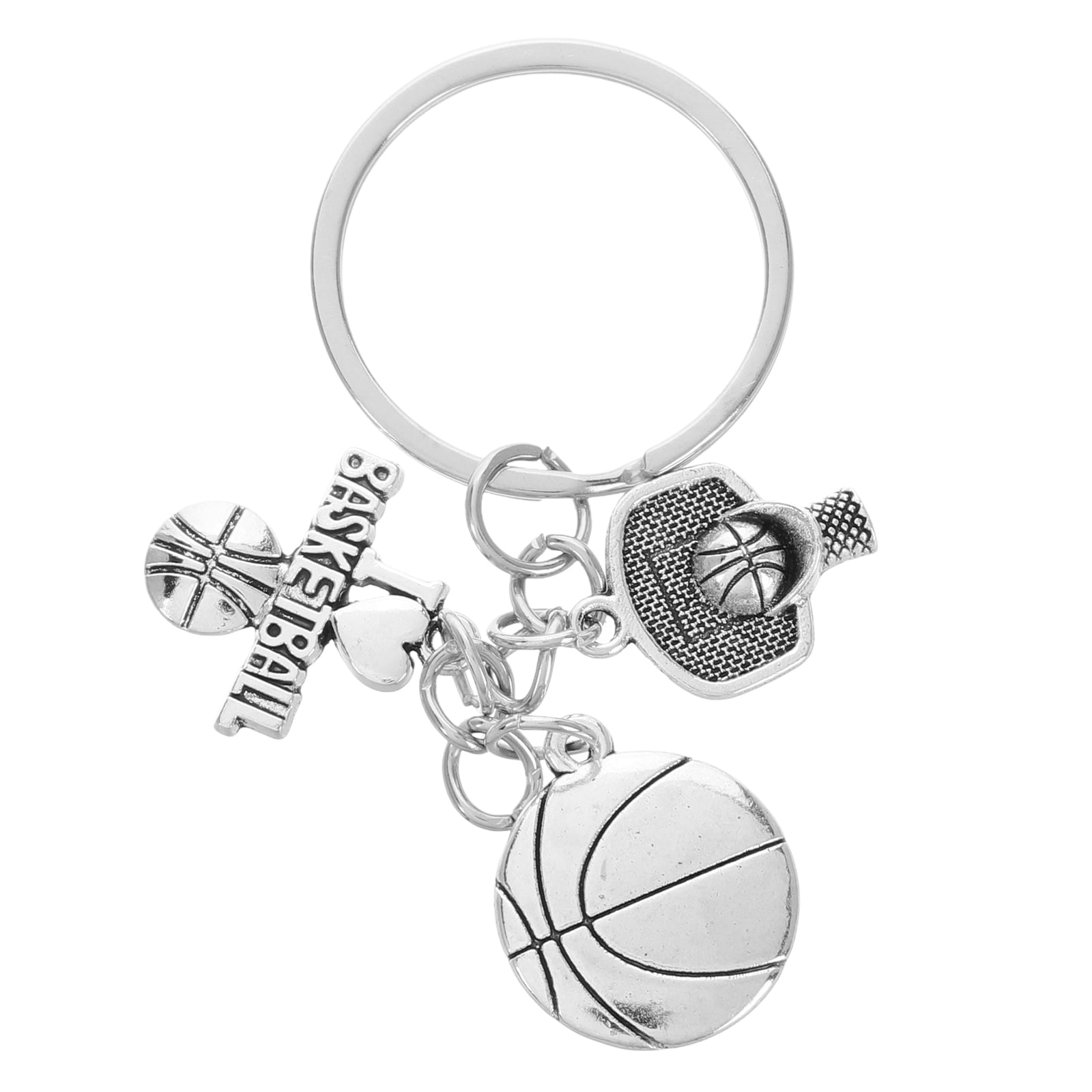 GOOHOCHY Keyring with Basketball Zinc Alloy Bag Decoration 1Set 2.8x1 ...