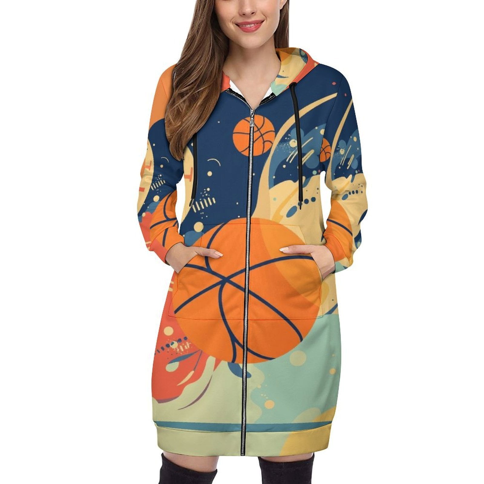 Basketball Splash Abstract Art Design Hoodie Sweatshirts Women Pullover ...