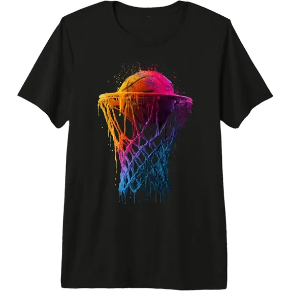 Basketball Splash Graphic Splashing Basketball Player Team Premium Tri ...