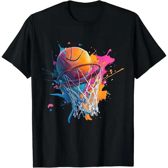 Basketball Splash Graphic Splashing Basketball Player Team T-Shirt ...