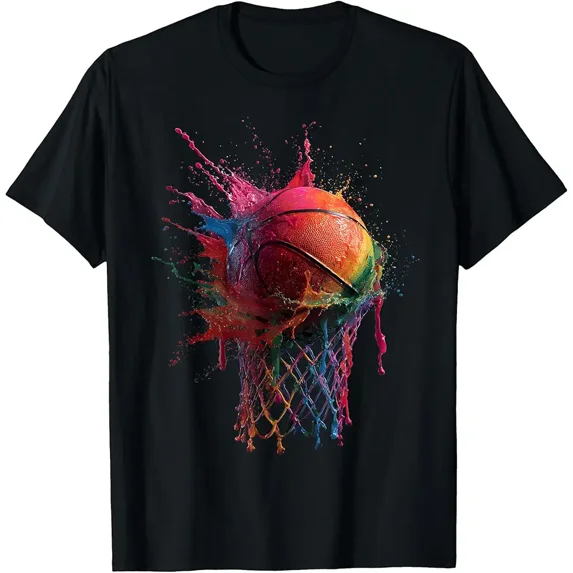 Basketball Splash Graphic Splashing Basketball Player Team T-Shirt ...