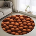 Basketball Sport 4FT Round Area Rugs Brown Ball Gaming Sport Geometric ...