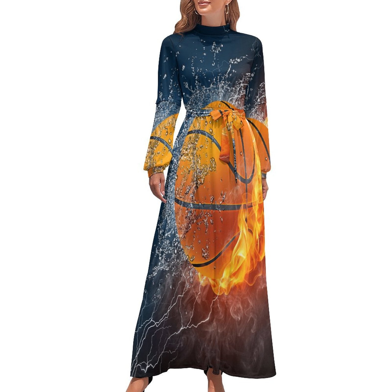 Basketball Sport Ball Long Dress Women's Summer Skirt Dress for Women ...