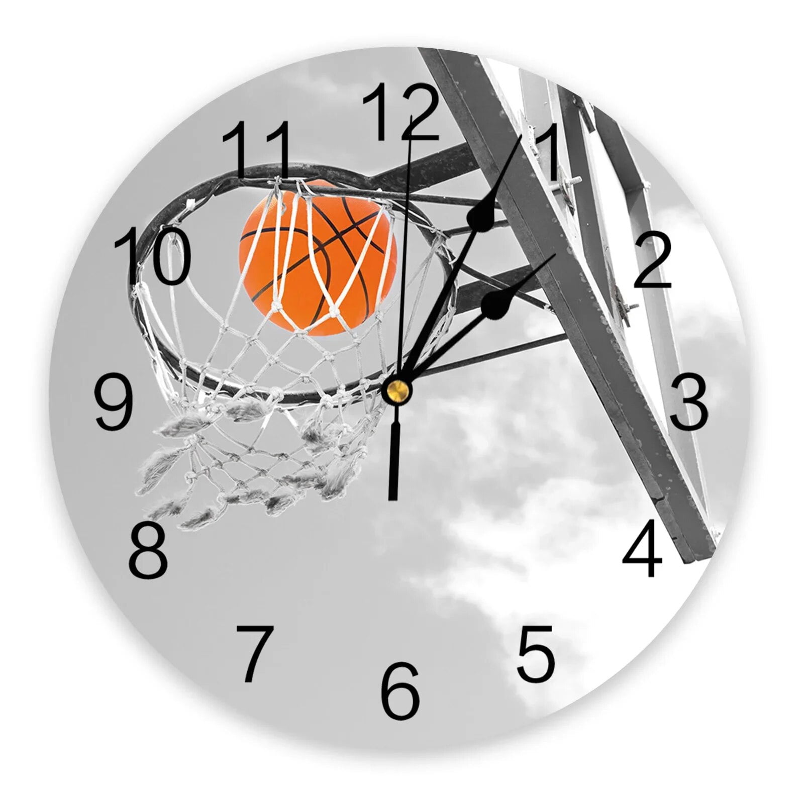 Basketball Sport Shooting PVC Wall Clock Modern Design Living Room ...